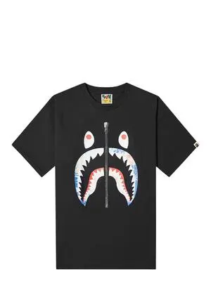A BATHING APE Tie Dye Shark Tee - Black