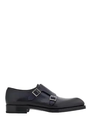 FERRAGAMO Tramezza Double Monk Strap - Blue