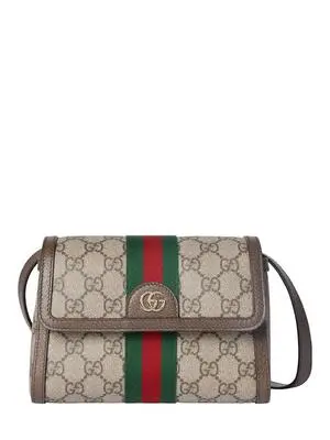 Gucci Ophidia Mini Shoulder Bag Gg Canvas - Beige