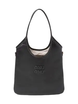 Miu Miu Miu Miu Leather Bag With Gold-Tone Hardware Black