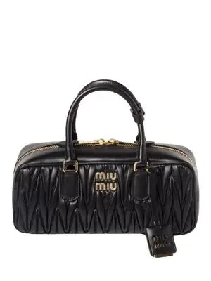 Miu Miu Arcadie Matelassé Nappa Leather Bag - Black