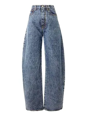 Alaïa Alaïa Acid-Wash Barrel-Leg Jeans Medium