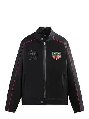 Kith X Tag Heuer Formula 1 Leather Racing Jacket - Black