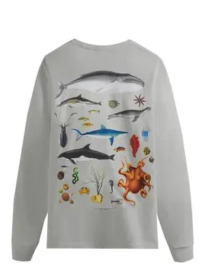 Kith Amnh Marine Life Vintage Long Sleeve Tee Shirt - Concrete