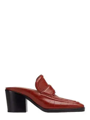 Bottega Veneta Leather Heeled Mules - Brown