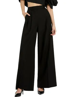 Mac Duggal Classic Crepe Wide Leg Trousers Black