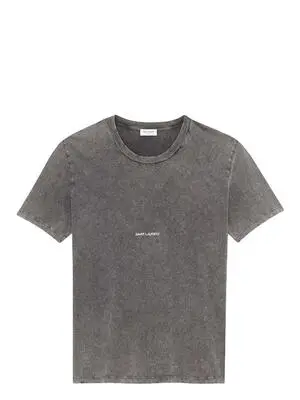Saint Laurent Logo Rive Gauche T-shirt - Washed Black