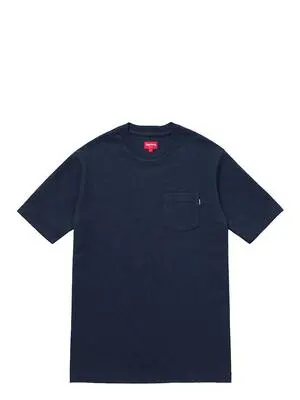 Supreme Short Sleeve Pocket Tee Shirt - Navy