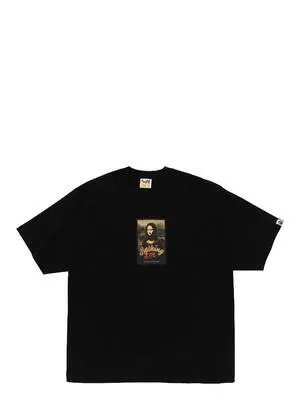 A BATHING APE Art Print Relaxed Fit Tee Shirt - Black
