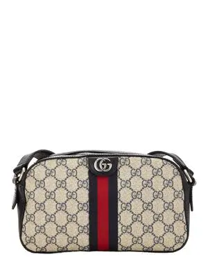 Gucci Gg Supreme Ophidia Shoulder Bag - Navy