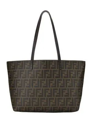 Fendi Zucca Coated Canvas Roll Tote - Brown