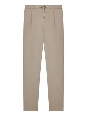 Giorgio Armani Single-pleat Linen-canvas Trousers - Beige