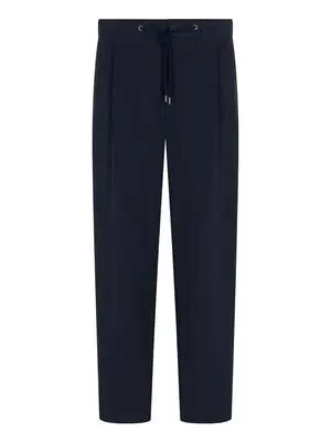 Giorgio Armani Single-pleat Linen-canvas Trousers - Blue