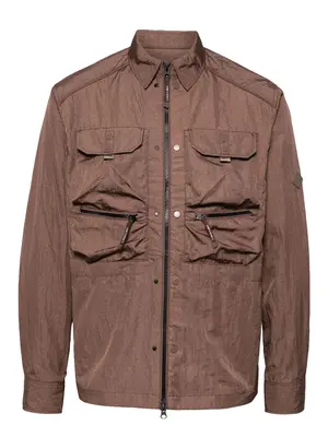 SPOONYARD Crinkled Shirt Jacket - Brown