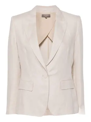 N.peal Chloe Linen Peak-lapel Blazer - Neutrals