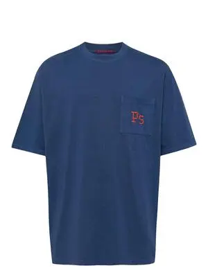 President's Logo-embroidered Cotton T-shirt - Blue