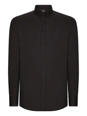 Dolce & Gabbana Long-sleeve Stretch-cotton Shirt - Black