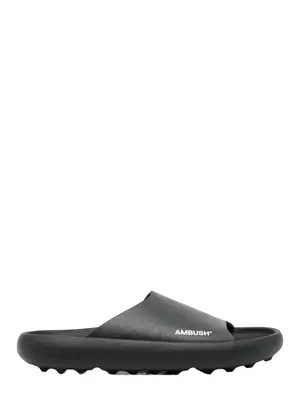 AMBUSH Logo-print Ridged-sole Slides - Black