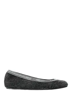 LE SILLA Crystal-embellished Ballerina Shoes - Black