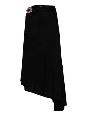 Sonia Rykiel Paris Mouth-detail Asymmetric Skirt - Black