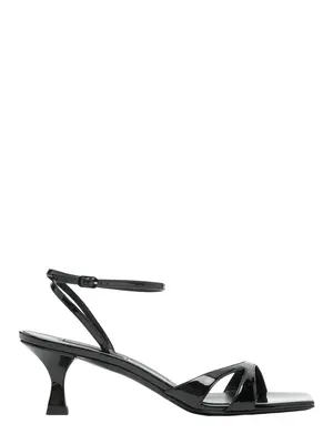 Casadei Cut-out Patent-leather Sandals - Black
