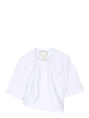 LITKOVSKA Draped Cotton T-shirt - White