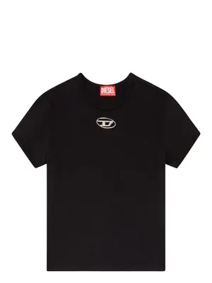 DIESEL Logo-plaque Cotton T-shirt - Black