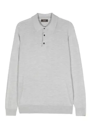 Peserico Mélange Longsleeved Polo Shirt - Grey