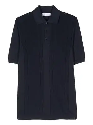 Brunello Cucinelli Knitted Polo Shirt - Blue