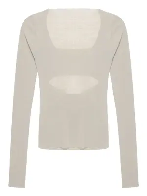 QUIRA QUIRA Long-Sleeve Ribbed-Knit Top