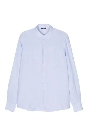 Peserico Striped Linen Shirt - Blue