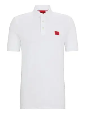 Hugo Logo-appliqué Cotton Polo Shirt - White