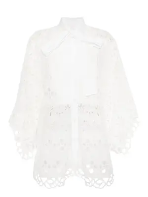 Elie Saab Lace Embroidered Shirt - White