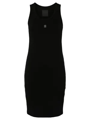 Givenchy 4g-motif Ribbed Mini Dress - Black