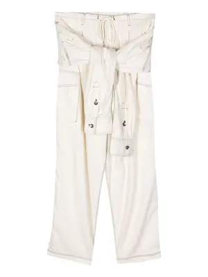 ACT Nº1 Tied-waist Cargo Trousers - White