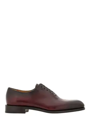 FERRAGAMO Tramezza Leather Oxford Shoes - Red