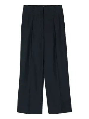 N.peal Florence Linen Palazzo Pants - Blue