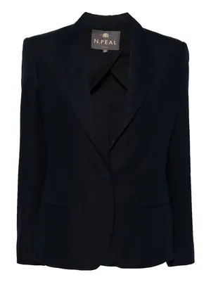 N.peal Chloe Linen Peak-lapel Blazer - Blue
