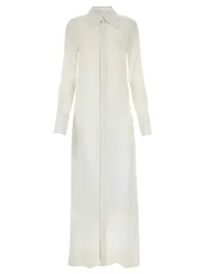 Ami Chiffon Silk Maxi Dress - White