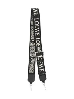 Loewe Anagram-jacquard Reversible Shoulder Strap - Black