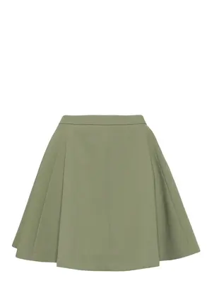 Ami Virgin Wool Skater Skirt - Green