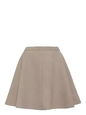 Ami Virgin Wool Skater Skirt - Neutrals