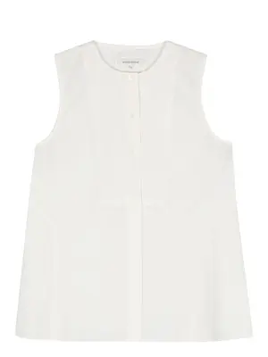 Maison Kitsuné Crinkled Sleeveless Shirt - White