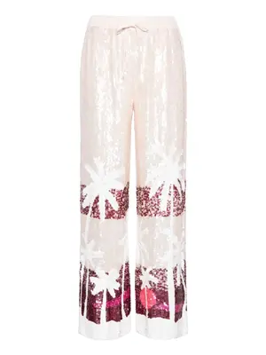 P.a.r.o.s.h Sequinned Straight-leg Trousers - Pink