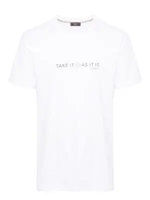 Peserico Text-print Cotton T-shirt - White