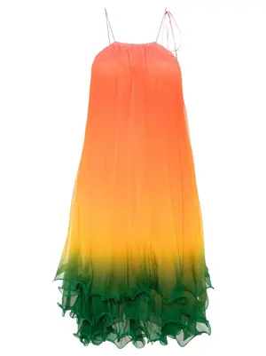 Casablanca Rainbow Gradient Midi Dress - Orange