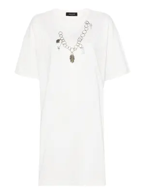 Fabiana Filippi Graphic-print T-shirt Minidress - Neutrals