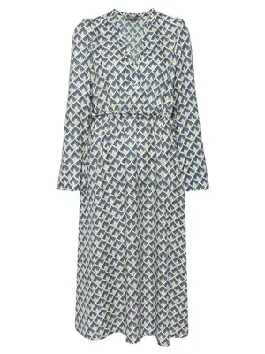 N.peal Printed Cashmere-silk Dress - Blue