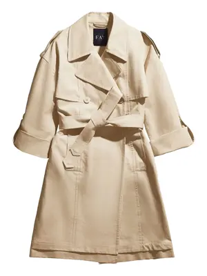 FAY Double-breasted Cotton Trench Coat - Neutrals