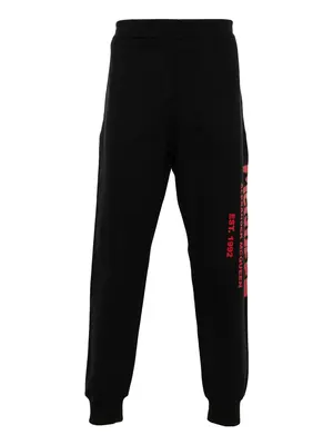 Alexander McQueen Graffiti Cotton Track Pants - Black